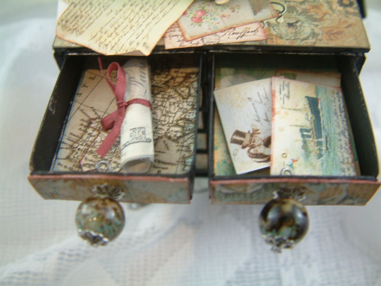 Artfully Musing: French Themed Matchbox Chest by Dawn Shotton